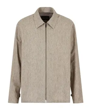 Emporio Armani Zip-front Collared Overshirt