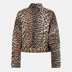 GANNI Leopard Print Casual Jacket