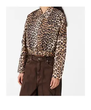 GANNI Leopard Print Casual Jacket