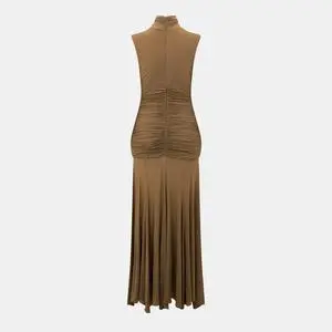 Magda Butrym Mock Neck Sleeveless Maxi Dress