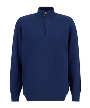 Barbour Long-sleeved Half-zip Knit Sweater - Blue