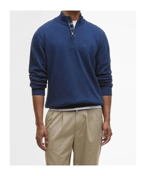 Barbour Long-sleeved Half-zip Knit Sweater - Blue