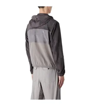 Emporio Armani Suede Colourblock Hooded Jacket
