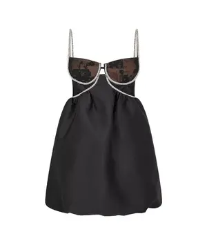 SELF-PORTRAIT Mini Halterneck Embellished Dress - Black