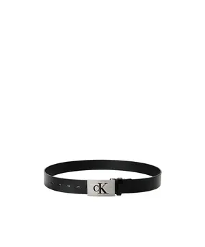 Calvin Klein Leather Plaque Belt - Black