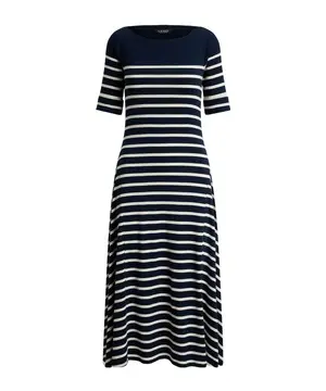 Ralph Lauren Striped Off-the-shoulder A-line Dress