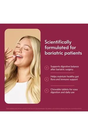 BARIATRIC ADVANTAGE Chewable Probiotic Supplement 10 Billion Cfus Digestive Support 90 Count