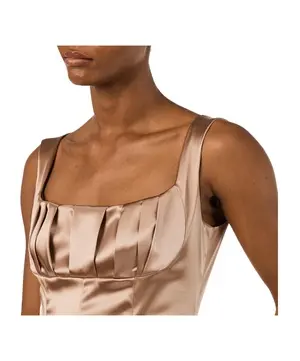 Dolce & Gabbana Sleeveless Leopard Print Detail Ruched Midi Dress