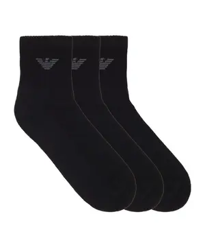 Emporio Armani Pure Cotton Sweat-absorbent And Breathable Cotton Socks - Black