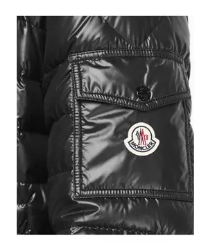 Moncler Quilted Down Jacket With Detachable Hood And Logo Patch