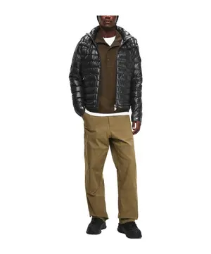 Moncler Quilted Down Jacket With Detachable Hood And Logo Patch