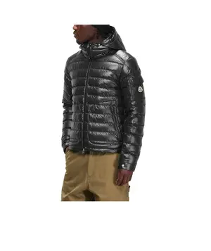 Moncler Quilted Down Jacket With Detachable Hood And Logo Patch