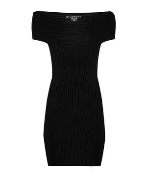Givenchy Ribbed Off-the-shoulder Mini Dress