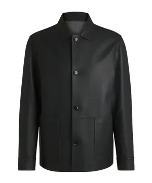 Hugo Boss Leather Jacket - Black