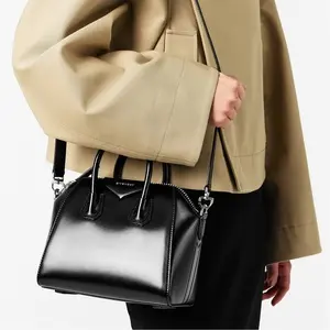 Givenchy Mini Antigona Logo Shoulder Bag - Black