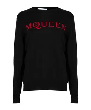 Alexander McQueen Knit Sweater With Red Lettering