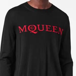 Alexander McQueen Knit Sweater With Red Lettering