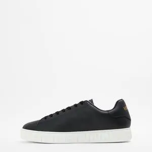 Versace Leather Low-top Sneakers With Greek Key Detail