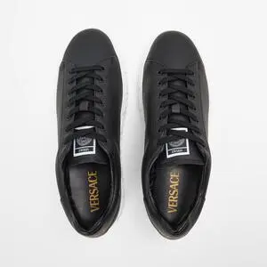 Versace Leather Low-top Sneakers With Greek Key Detail