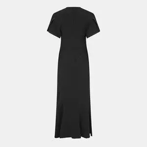 Victoria Beckham Gathered V-neck Midi Dress
