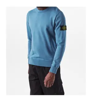 Stone Island Logo Crew Sweatshirt - Blue