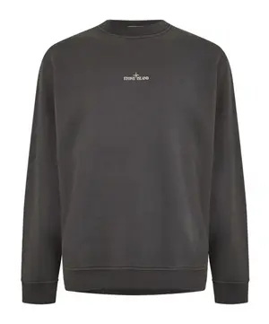 Stone Island Graphic Crew Neck Jumper - Black