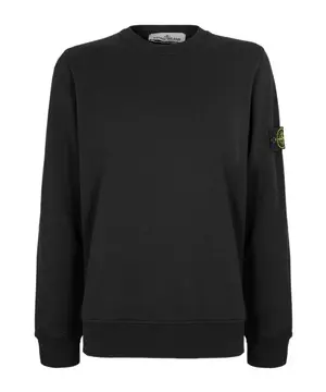 Stone Island Logo Crew Neck Sweatshirt - Black
