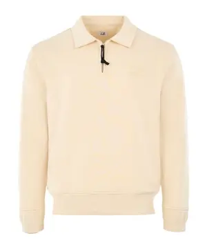 C.P. COMPANY Quarter Zip Sweatshirt - Nude