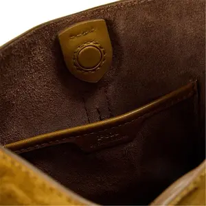 Polo Ralph Lauren Suede Shoulder Bag With Pony Motif - Brown