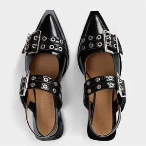 GANNI Feminine Buckle Ballerinas