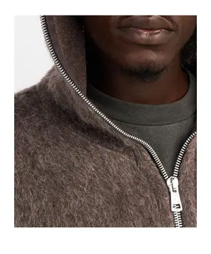 Our Legacy Fully Zip-up Knit Hoodie - Brown