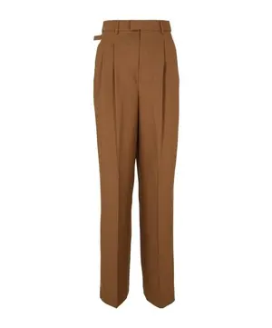 AMI Paris Wide Leg Trousers - Brown