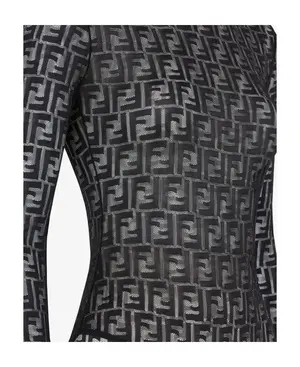 Fendi Monogrammed Lace Bodysuit