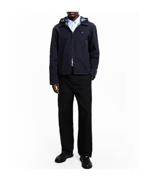 Burberry Spread Collar Hooded Jacket With Plaid Lining