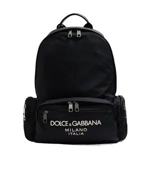 Dolce & Gabbana Solid Color Backpacks - Black