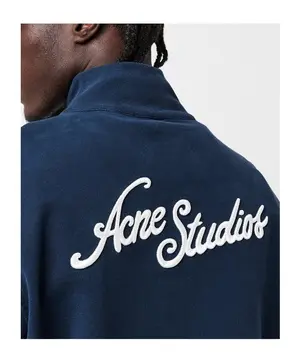 Acne Studios Logo Zip Hoodie - Blue