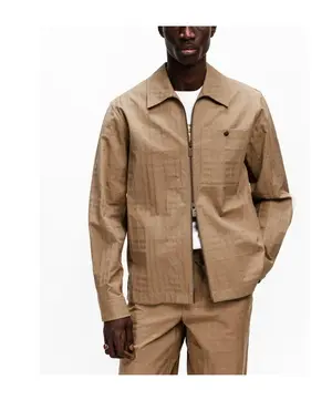 Burberry Tonal Check Zip-up Jacket