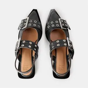 GANNI Feminine Buckle Ballerinas