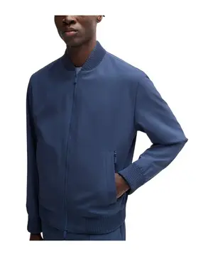 Hugo Boss Zip-up Bomber Jacket With Stand Collar