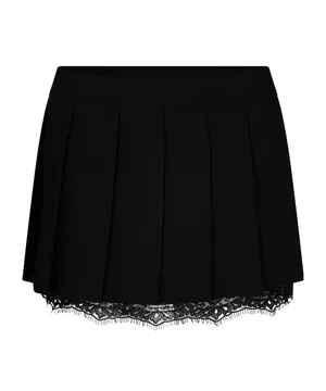 Acne Studios Pleated Mini Skirt With Lace Trim