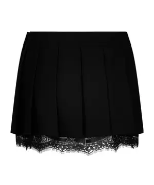 Acne Studios Pleated Mini Skirt With Lace Trim