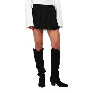 Acne Studios Pleated Mini Skirt With Lace Trim
