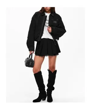 Acne Studios Pleated Mini Skirt With Lace Trim