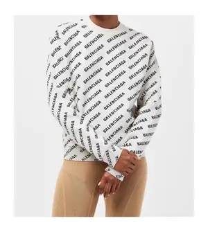 Balenciaga All-logo Crew Neck Sweater