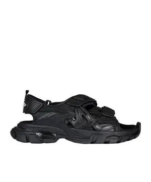 Balenciaga Neoprene Rubber Track Sandals - Black