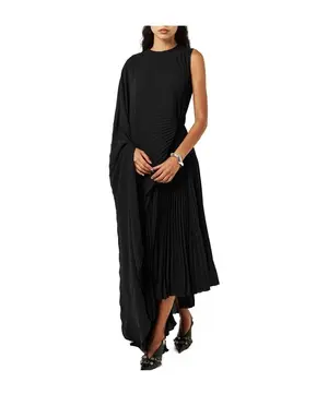 Balenciaga Asymmetrical Draped Cape Dress