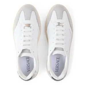 Versace Leather And Suede Sneakers