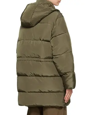 GANNI Oversized Puffer Midi Jacket With Logo