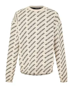 Balenciaga All-over Logo Crewneck Sweater