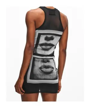 JEAN PAUL GAULTIER Semi-transparent Printed Mini Dress